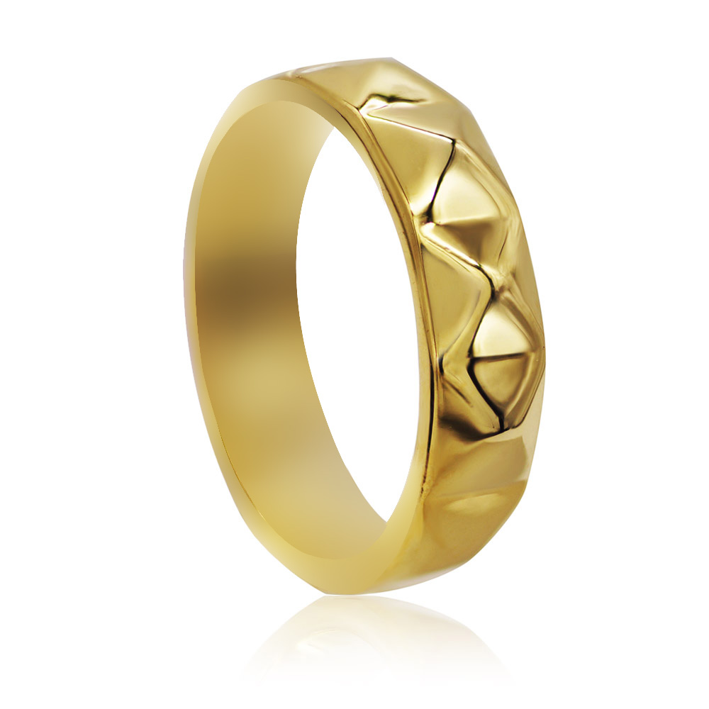 Polished Diamond Cut Gold Ring Personalized Jewelry | JR Fashion ...