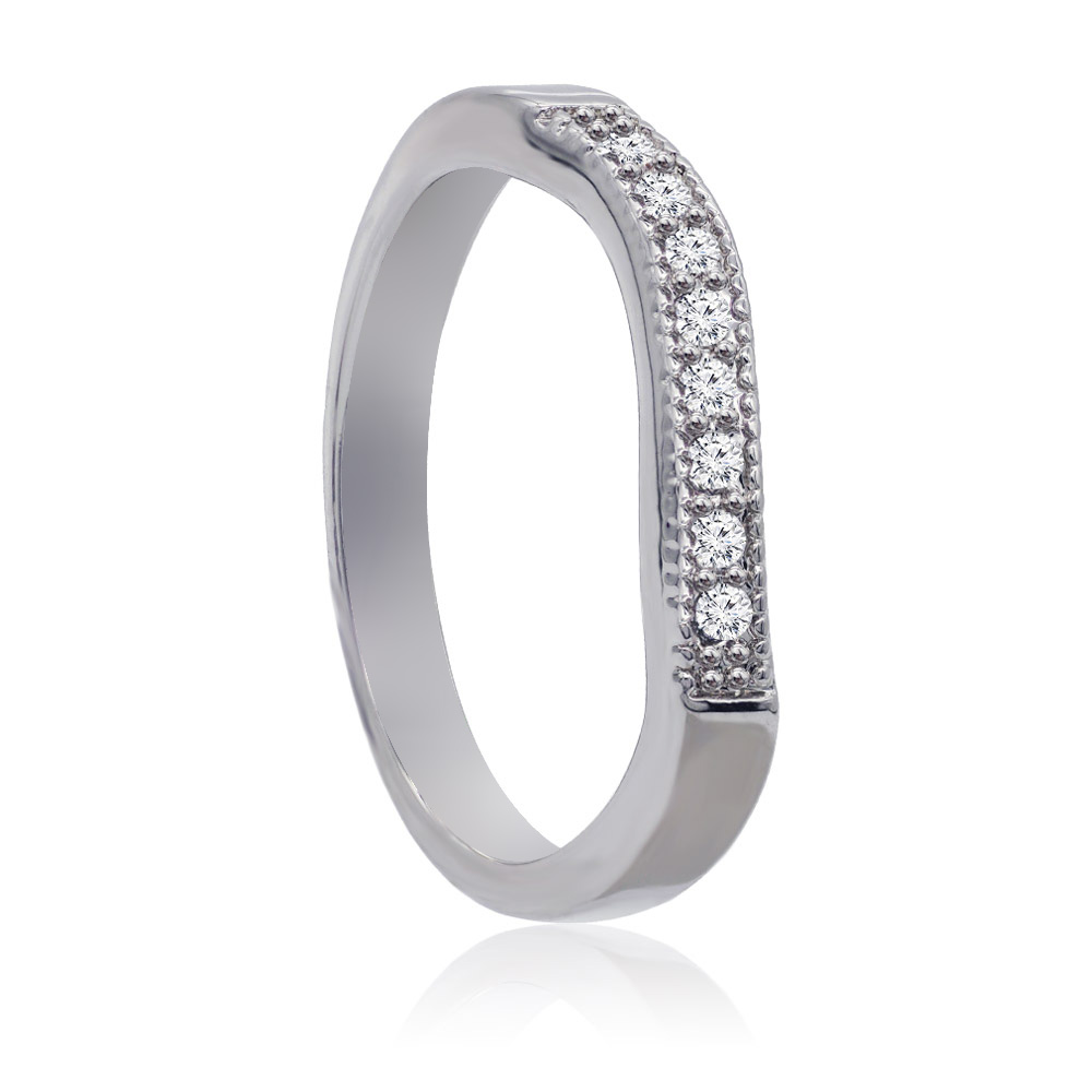 Curved Pave Set CZ Women Band Ring Bulk Wholesale | JR Fashion Accessories