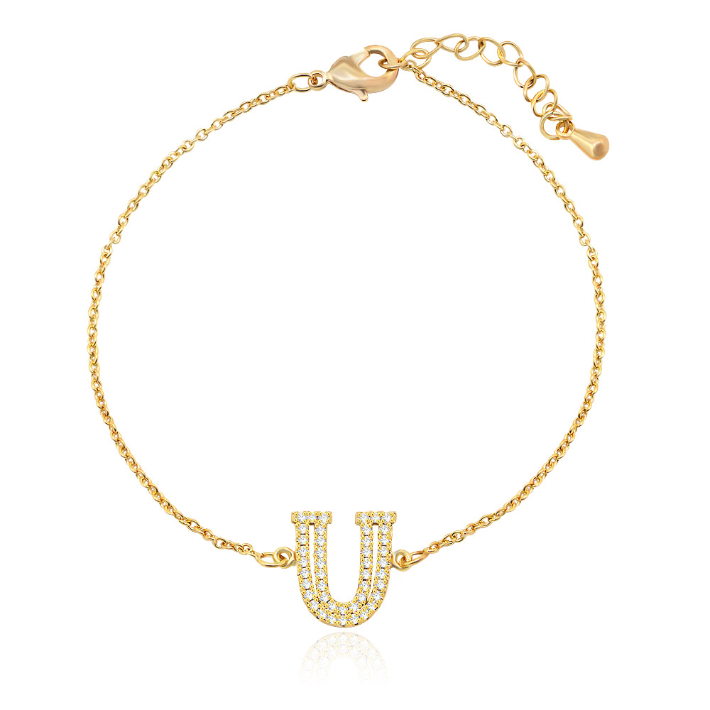 Diamond Alphabet Initial Bracelet Jewelry Manufacturers | JR Fashion ...