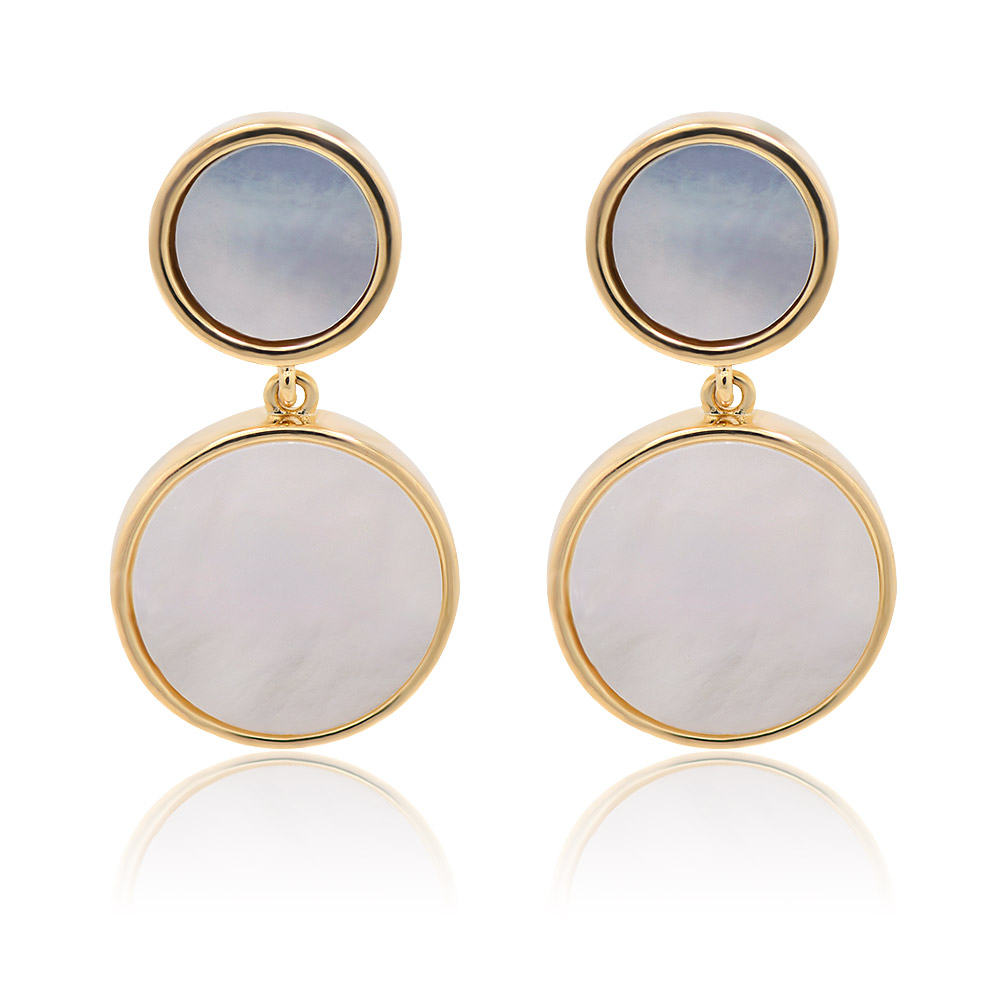 Shell Disc Earrings. Wholesale Double Round Shell Disc Earrings | JR ...