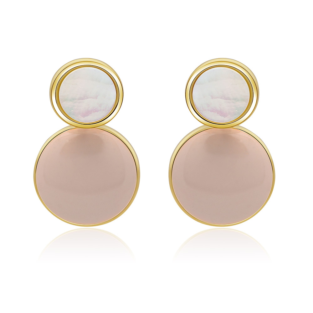 Spring Enamel Shell Round Disc Earrings Wholesale Jewelry Supplies | JR ...