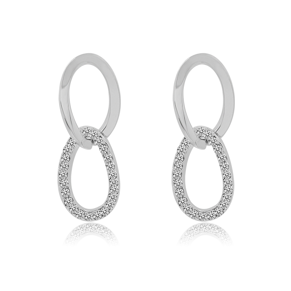 Interlocking Circular and Oval Stud Earrings Wholesale | JR Fashion ...