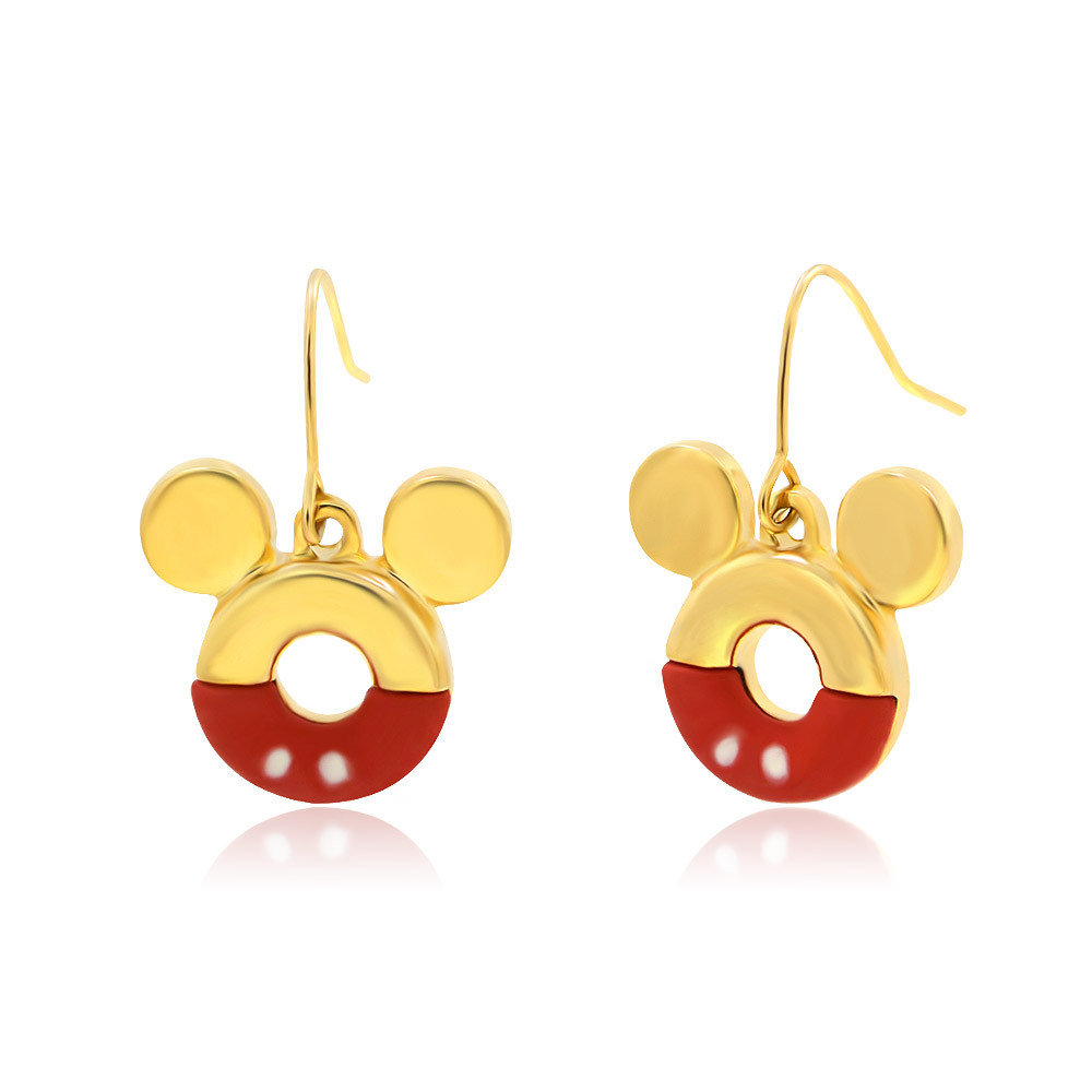Mickey Mouse Earring. Wholesale Mickey Mouse Gold Earrings In Red | JR ...