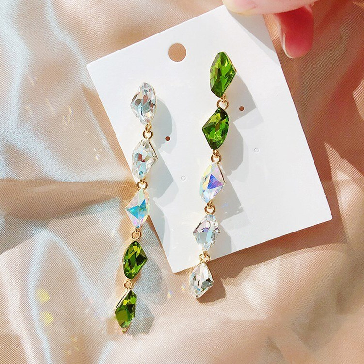 Long Rhinestone Dangle Drop Earrings Supplier | JR Fashion Accessories