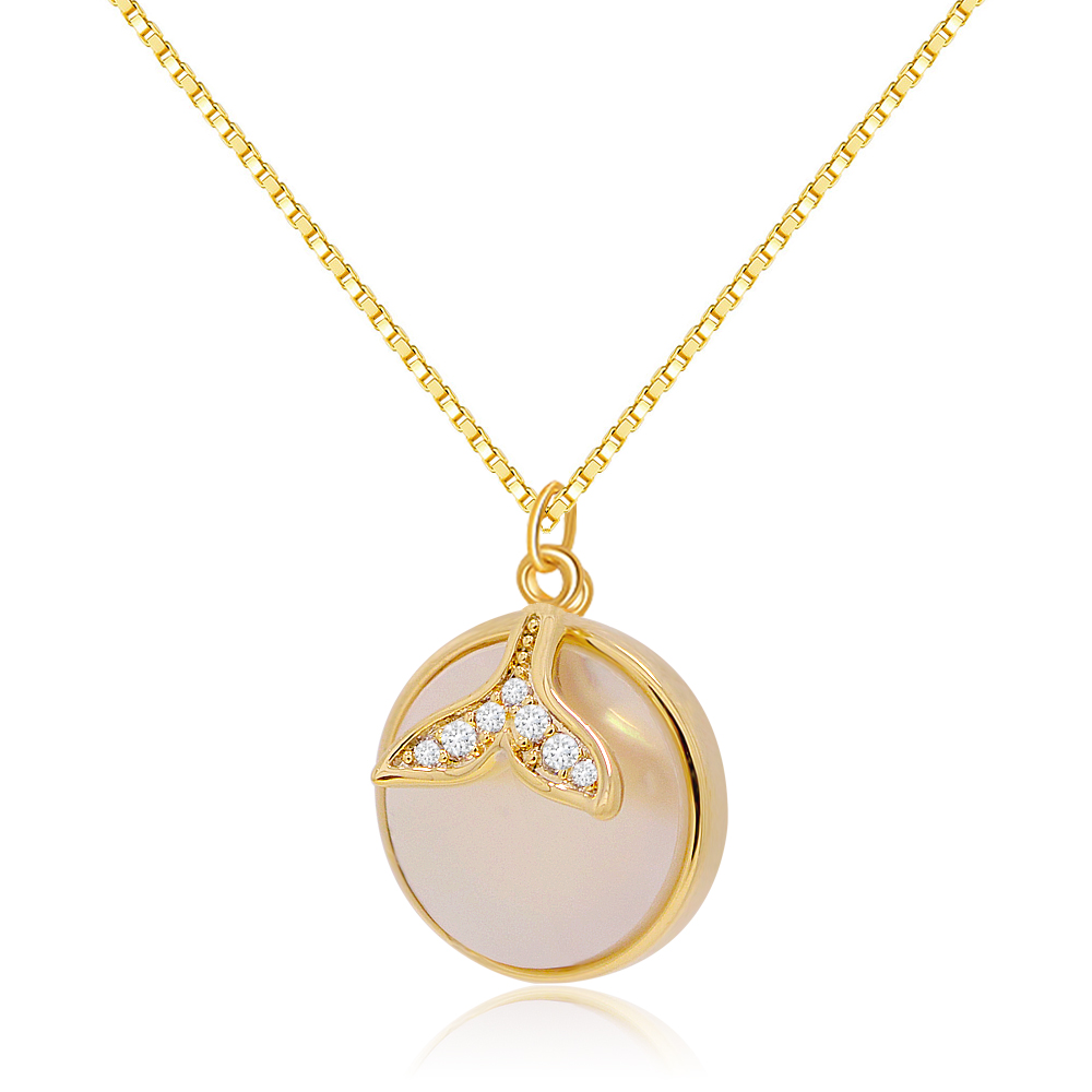 Whale Tail Shell Disc Necklace Wholesaler | JR Fashion Accessories