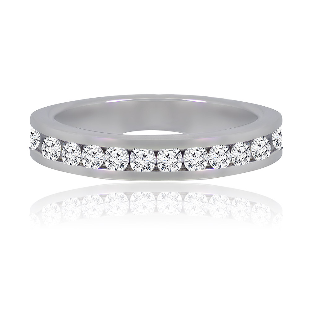 White Cubic Zirconia Eternity Ring Wholesale | JR Fashion Accessories