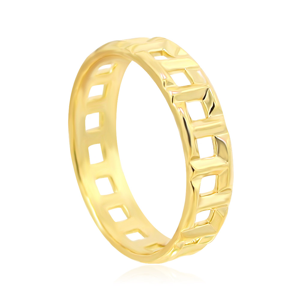 Flattened Square Gold Ring Wholesale | JR Fashion Accessories