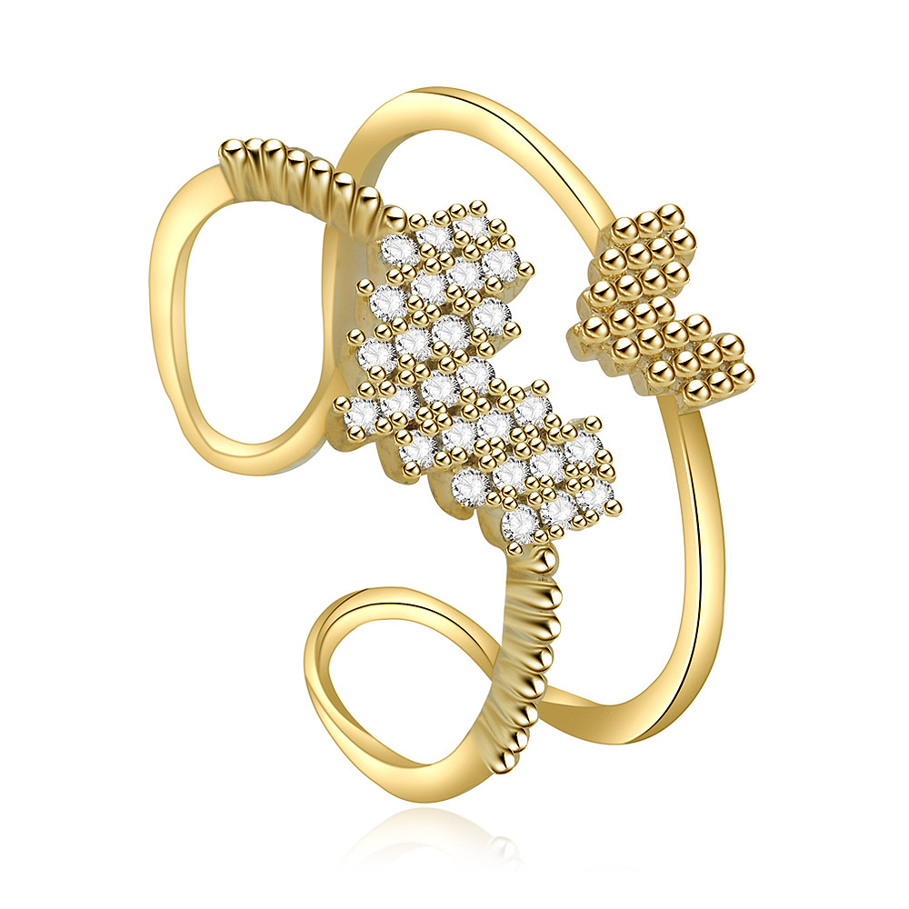 Gold Double Heart Ring Wholesale | JR Fashion Accessories