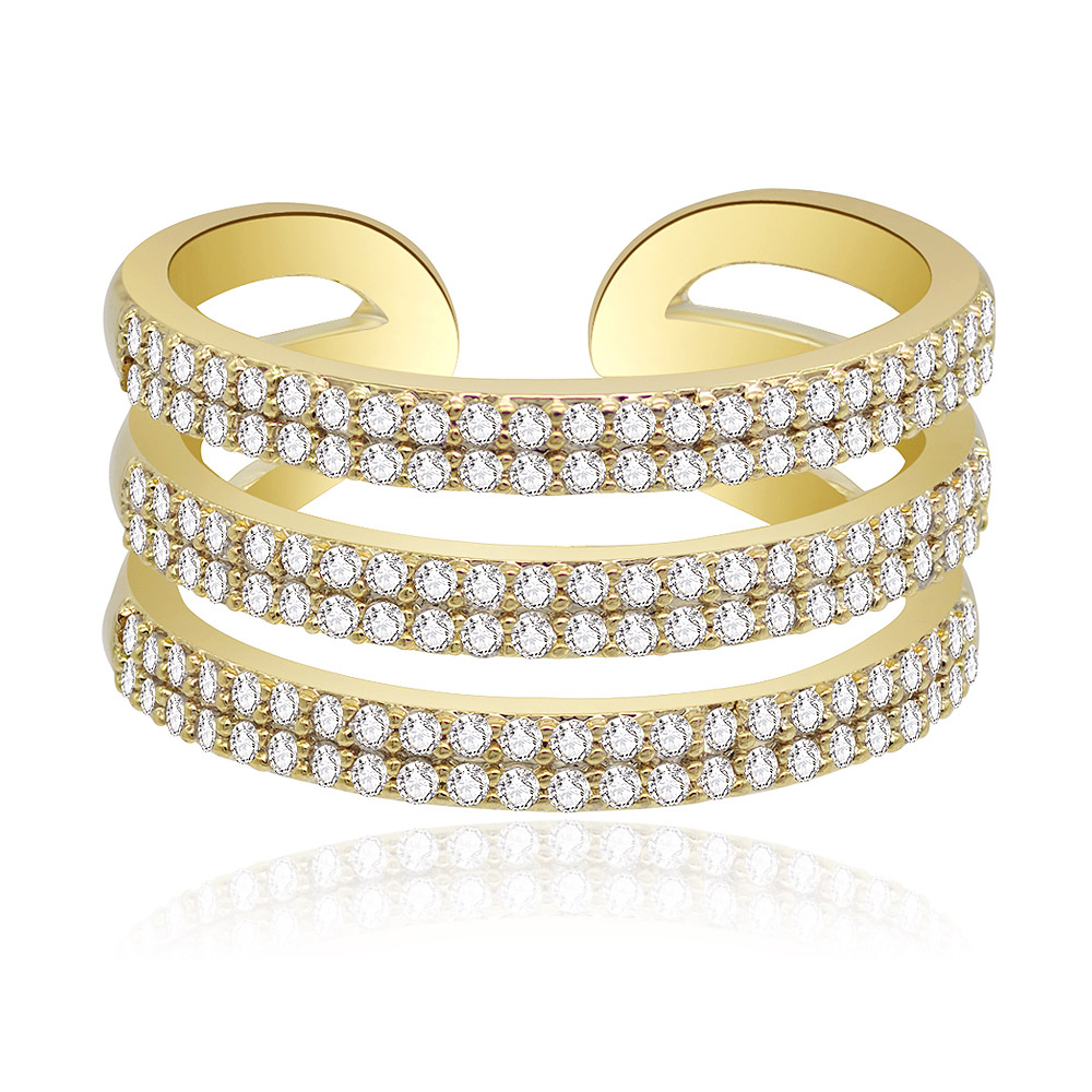 Gold Plating Stackable Three Bands Ring Supplier | JR Fashion Accessories