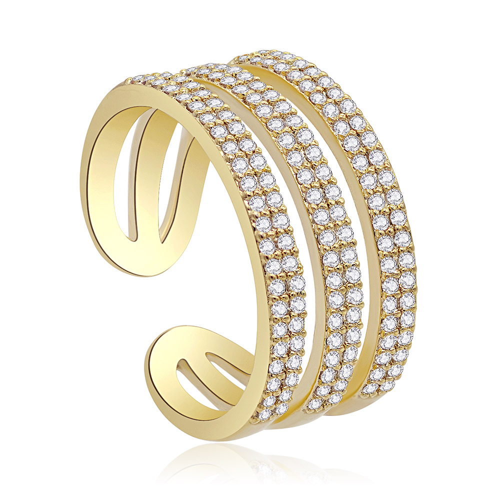 Gold Plating Stackable Three Bands Ring Supplier | JR Fashion Accessories