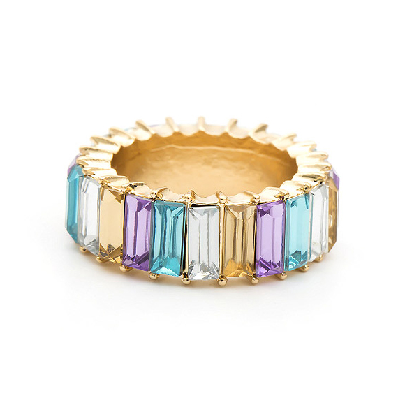 Multi Color Baguette Eternity Stack Ring wholesale | JR Fashion Accessories