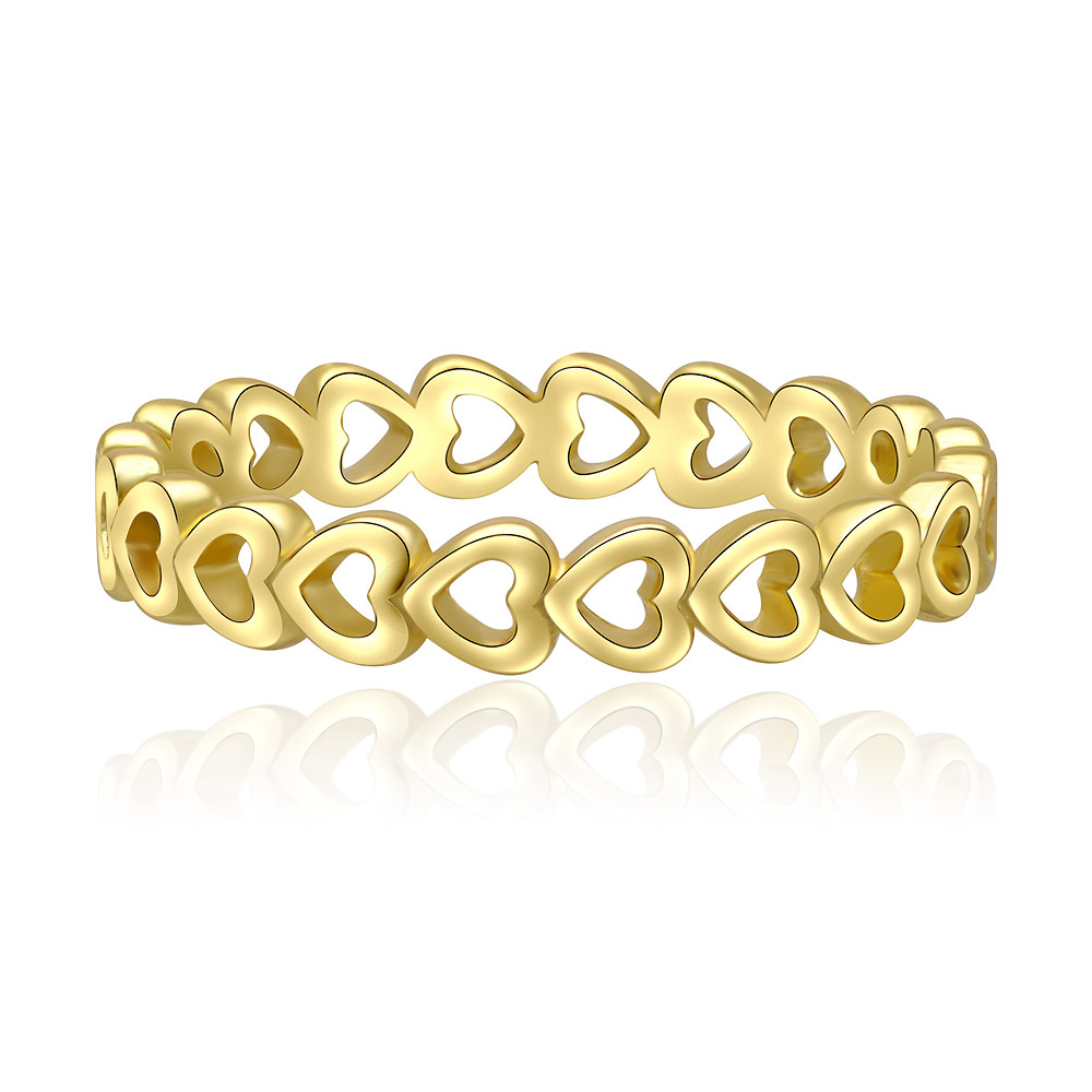 Gold Plated Open Heart Band Ring Wholesale Gold Ring | JR Fashion ...