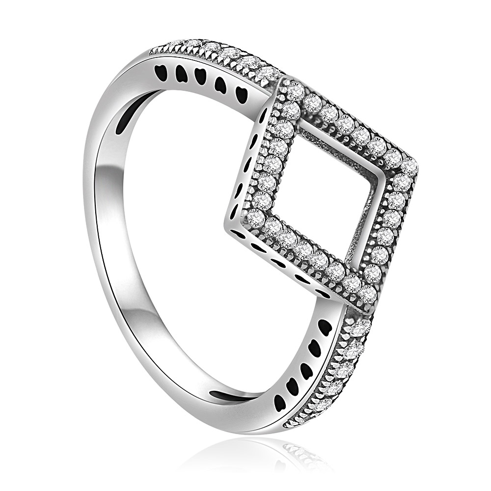 Square Silhouette Clear CZ Ring hot new jewelry design | JR Fashion ...