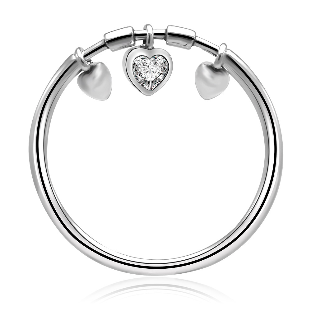 925 Sterling Silver Dangling Heart Ring High quality CZ RING | JR ...