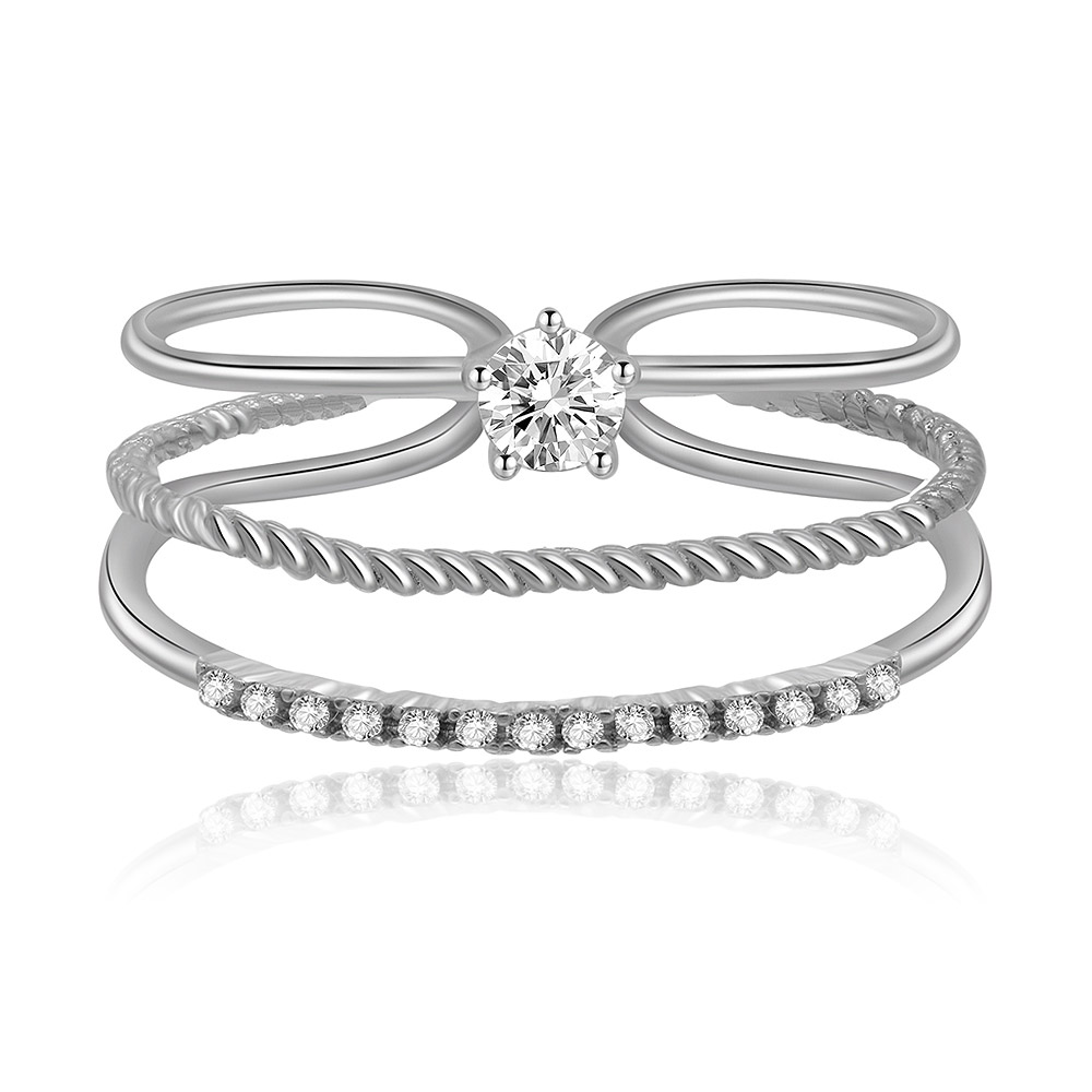 925 Silver Stackable 3 lines Ring Wholesaler | JR Fashion Accessories